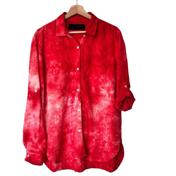 The Nu Vintage | Tops | The Nu Vintage Tie Dye Red Blouse Long Sleeve ...